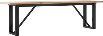 Generic Esstisch mit Naturholzplatte und Schwarzem Metallrahmen, Quadratischer K&uuml;chentisch Im Industriestil, Anwendbar f&uuml;r Kleine R&auml;ume, Fr&uuml;hst&uuml;cksecken und E