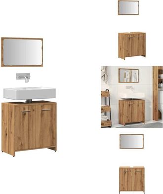 vidaXL Vidaxl - Armoire de salle de bain avec miroir chêne artisanal - Armoire De Salle De Bain Avec Miroir - Armoires De Salle De Bain Avec Miroirs