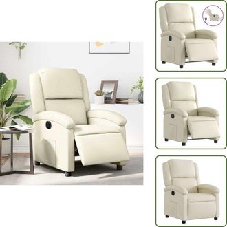 vidaXL Relaxsessel Elektrisch Creme Kunstleder - Fernsehsessel - Relaxsessel - Elektrischer Sessel - Bequeme Lounge - Lederlook - The Living Store