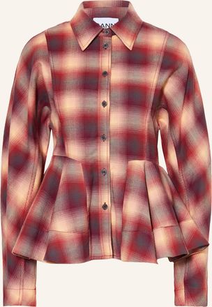 Ganni Hemdbluse Aus Flanell rot