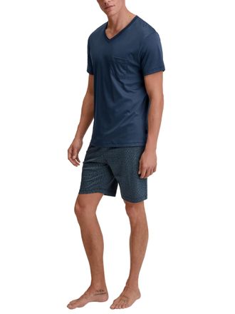 CALIDA Relax Superlight Kurz-Pyjama Herren, extraleichte PIMA Baumwolle, elastischer Hosenbund, weich, atmungsaktiv