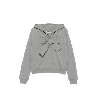 Shushu/Tong V-Neck Cotton Hoodie - Grey