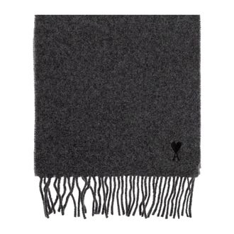 Ami unisex, Accessoires, Gris, Taille: ONE Size Écharpe en laine avec logo