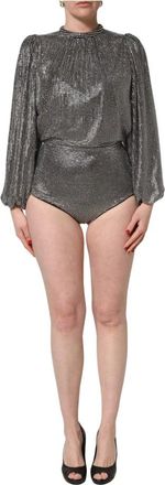 Dolce & Gabbana Body orn&eacute; de strass - Femme - Tops - Gris - Taille: 36 FR