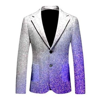 Generic Veste pour homme - Imprim&eacute; multicolore - Coupe ajust&eacute;e - Veste de costume amusante avec motif pour carnaval, f&ecirc;te, festival - Blazer pour homme modern