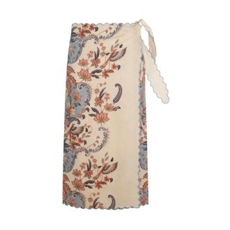 Farm Rio Farm Rio - Jupe Midi Boh&egrave;me Chic - Femme - Jupes - Multicolore - Taille: 42 FR