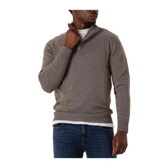 Gentiluomo Herren Turtle Button+zip LS Pullover - - Knitwear - Herren - Braun - L