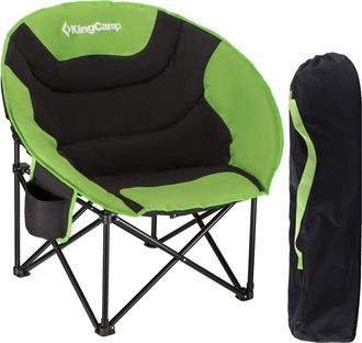 KingCamp MoonChair L Camping Klapp Stuhl Falt Sessel Garten Angel Outdoor 120 kg Grün