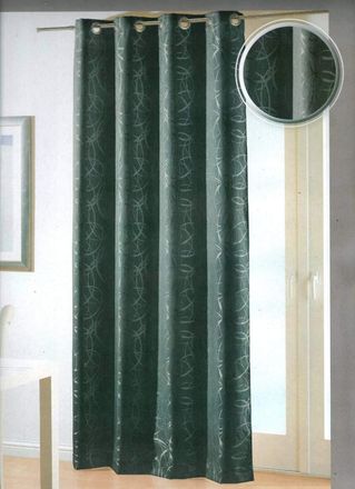 Heimtexland Dekoschal Blickdicht HxB 245x135 cm in schwarz edle Matt Glanz Optik beidseitig schön Jacquard Ösenschal einfarbig Gardine Vorhang Typ561