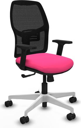 Piqueras y Crespo Schreibtischstuhl mit Rollen in Rosa Alfera mit 2D-Armen, h&ouml;henverstellbare Lendenwirbelst&uuml;tze, ausgestattet mit 4 Positionen und Schneideschaum, Schw