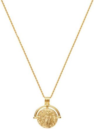 Missoma Collier Lucy William avec pendentif rond en laiton et plaqu&eacute; or