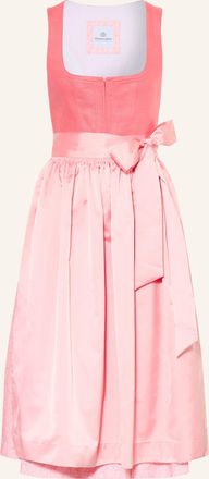 Hammerschmid Hammerschmid Leinen-Dirndl Im Materialmix orange