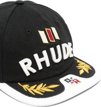 Rhude RHSS26HA01214 Embroidered Cotton Baseball Cap - Black