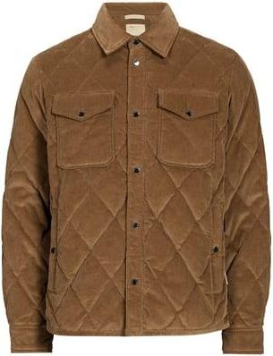 Woolrich Baumwoll-Overshirt mit klassischem Kragen in Braun