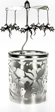 Kerzenfarm Hahn Glas Karussell Drache (84408), Windlicht, Glaskarussell, Teelichthalter, Weihnachten