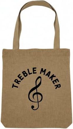 Fabulous Sac Shopping Tote Bag Aspect Lin - Treble Maker Music Musician Instrument Solfeggio - Sac de Courses Toile Epaisse 360g Beige Naturel Cabas Port&eacute; Epau