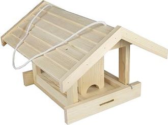 WINDHAGER Vogelfuttersilo Rastkogel - ausziehbare Futterlade - aus Kiefernholz, Füllvolumen 1 Liter - Vogelfutterhaus, Vogelfutterstation, Vogelfutterspender, F