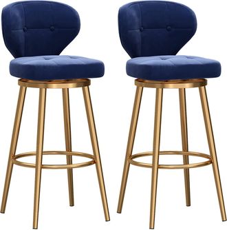 Generic Drehbare Barhocker mit runder Fu&szlig;st&uuml;tze und Beinen, Moderne K&uuml;chenbarhocker, 2 St&uuml;ck