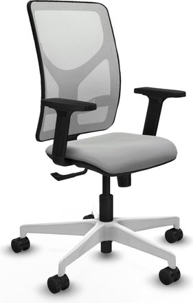 Piqueras y Crespo Economalla Stuhl mit 2D-Armlehnen, h&ouml;henverstellbare Lendenwirbelst&uuml;tze, ausgestattet mit 3 Positionen und Schneideschaum, mit 65 mm Nylon-Rollen, Wei