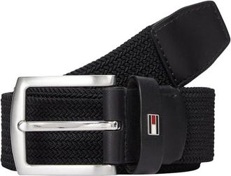 Tommy Hilfiger Ceinture Homme Denton Elastic 3,5 cm Tressée, Noir (Black), 100 cm