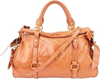 Miu Miu Crossbody Bags - Miu Miu Classic Leather City Handbag - Gr. unisize - in Orange - f&uuml;r Damen