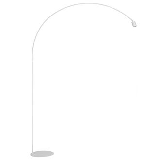 Luce-Ambiente-Design Curved Maison Floor Lamp in White Metal with Adjustable Light Point