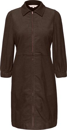 Part Two Part Two Damen Shirt mit Reißverschluss, 3/4 Ärmel, über Knielänge Kleid, Hot Fudge, 32