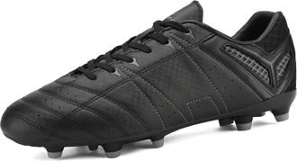 Dream Pairs Herren Fu&szlig;ballschuhe Jugen Trainingsschuhe Professionelle Stollen Spikes Cleats Outdoor Sport Football Schuhe,Size 45,SCHWARZ/GRAU,SDSC2201M-E