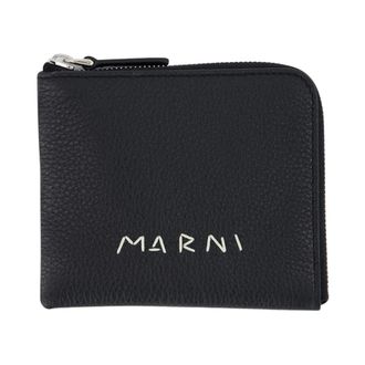 Marni Luxuri&ouml;se Schwarze Leder-Zip-Geldb&ouml;rse - - Accessories - Herren - Schwarzk - ONE SIZE