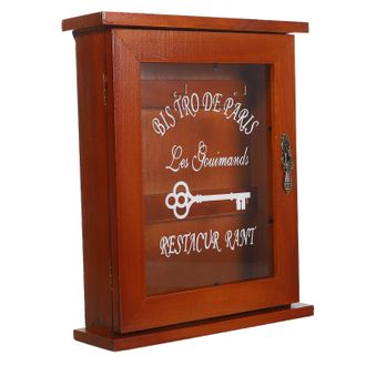 SOLUSTRE Vintage Schl&uuml;sselaufbewahrungsbox Wandmontage aus Holz mit Praktischem Magnetverschluss Kompakte Aufbewahrungsbox f&uuml;r Eingang und Flur Rustikaler Schl