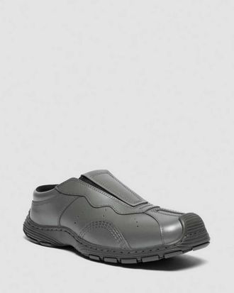 Dr. Martens Aurix Satin Finish Leder Mules Schuhe in Grau, Gr&ouml;&szlig;e: 36
