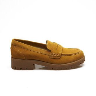Lands End Leder-Pennyloafer mit Chunky Sohle, Damen, Gr&ouml;&szlig;e:41H regular, Braun, Leder, by Lands End