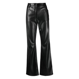 Msgm Msgm, Femme, Pantalons, Noir, Taille: 38 FR Pantalon D&eacute;contract&eacute; Noir en Similicuir