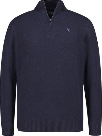 Hackett Herren Pullover blau Lammwolle unifarben