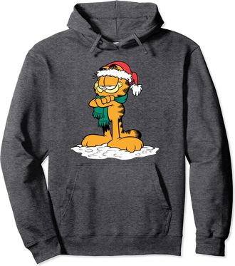 Garfield Klassische Weihnachtsm&uuml;tze Schal Arme gekreuzt Schnee Pullover Hoodie