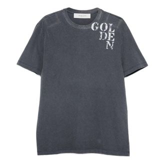 Golden Goose Homme, Tops, Bleu, Taille: XL T-shirts et Polos Gris avec Étoiles