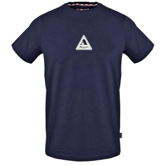 Aquascutum T-Shirt f&uuml;r Herren, Rundhalsausschnitt, Jersey (Marine)
