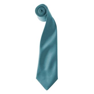 Premier Colours Herren Satin Clip Krawatte (2er Pack) (Teal)