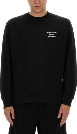Dr&ocirc;le de Monsieur Slogan Cotton Sweatshirt - Black