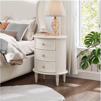 Generic Beistelltisch aus Massivholz, runder Sofa-Beistelltisch, Vintage-Nachttisch, Nachttisch for kleine R&auml;ume, Wohnzimmer, Schlafzimmer, rustikales Holzfin