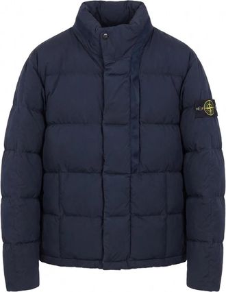 Stone Island Baumwoll-Nylon-Daunenjacke - - Jackets - Herren - Blau - L