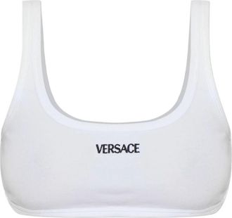 Versace Femme, Sous-v&ecirc;tements, Blanc, Taille: 38 FR Haut c&ocirc;tel&eacute; en coton