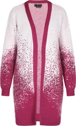 Faina Strickjacke Damen WOLLWEISS FUCHSIA