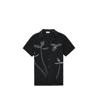 Maison Labiche Chemise &eacute;ponge Germain Palm Tree en coton m&eacute;lang&eacute;