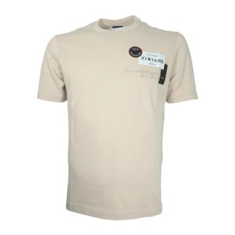 Paul & Shark Beiges Baumwoll-T-Shirt mit Stickerei - - Tops - Herren - Beige - XL