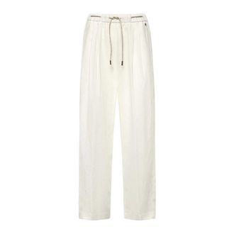 Herno Femme, Pantalons, Blanc, Taille: 34 FR Pantalon en gaze m&eacute;lang&eacute;e de lin