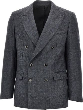 Mars&eacute;m Prince of Wales wool-blend jacket Man 46