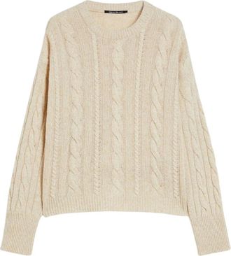 Pennyblack Femme, Pulls, Beige, Taille: 38 FR Maglia a trecce in lana moulin&eacute;