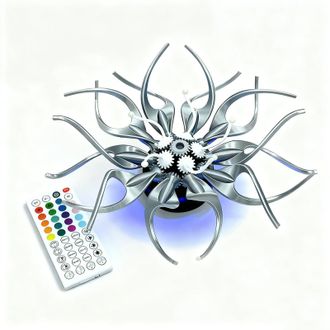 Generic Konservierte Mechanische Blume RGB Led Spiral Tischlampe, Rotierendes 3D Visuelles Kunst Schreibtischornament Mit Fernbedienung, Helligkeit & Geschwin