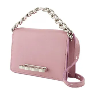 Alexander McQueen Womens Chain-Link Leather Shoulder Bag Pink